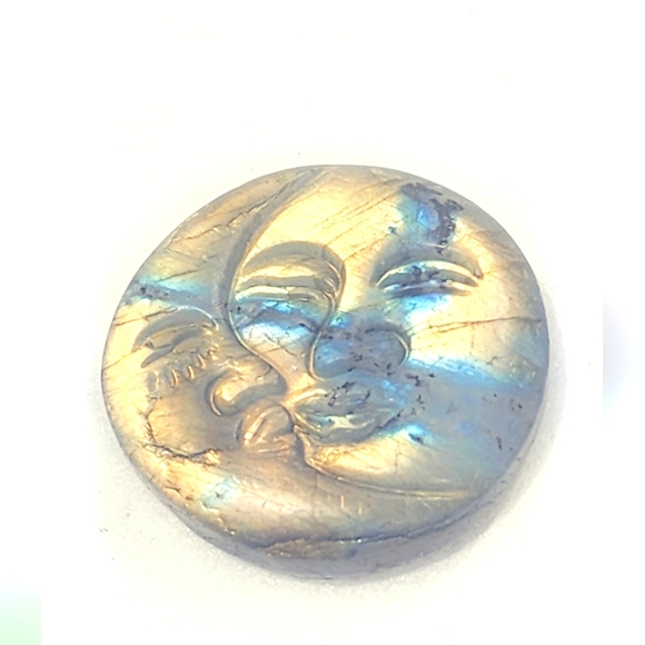 Jewelry | Carved Labradorite Moon Sun Stone Worry Stone | Poshmark